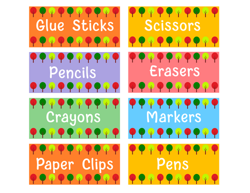 Tree Theme Printable Teacher Toolbox Labels, Colorful Teacher Toolbox ...