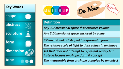 Art & Design Shape vs Form through Sculpting & Drawing | Teaching Resources