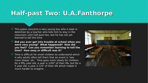 Half Past Two by U.A. Fanthorpe | Teaching Resources