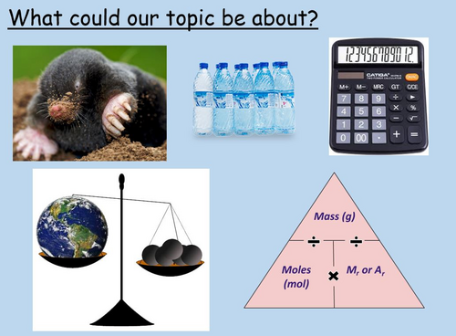 AQA GCSE Chemistry Relative Masses and Moles Mr Full Lesson Presentation and Resources ...