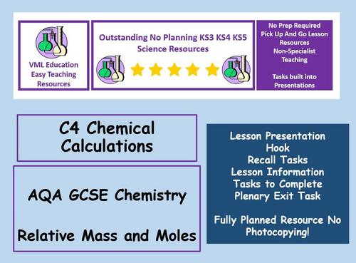 AQA GCSE Chemistry Relative Masses and Moles Mr Full Lesson ...
