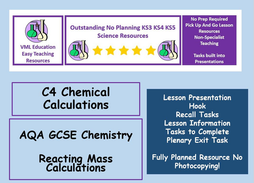 AQA GCSE Chemistry Reacting Mass Calculations Full Lesson Presentation ...