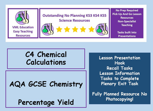 AQA GCSE Chemistry Percentage Yield Full Lesson Presentation and ...