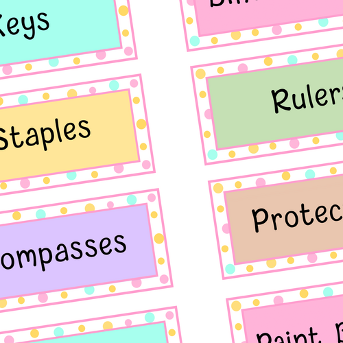 Pastel Polka Dots Printable Teacher Toolbox Labels,Teacher Toolbox Tags ...