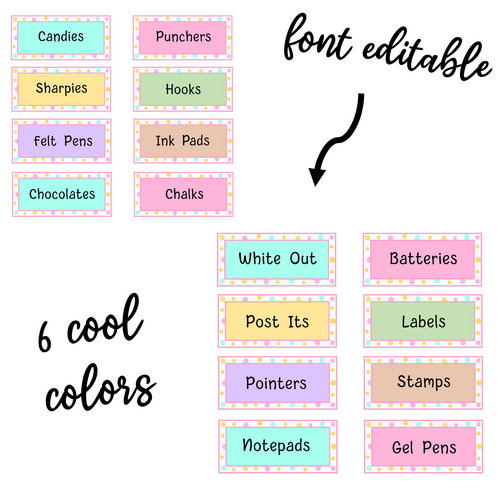 Pastel Polka Dots Printable Teacher Toolbox Labels,Teacher Toolbox Tags ...
