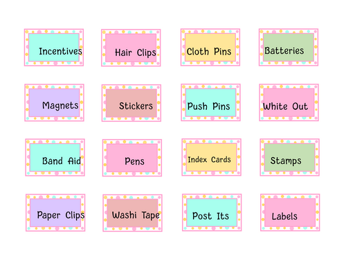 Pastel Polka Dots Printable Teacher Toolbox Labels,Teacher Toolbox Tags ...