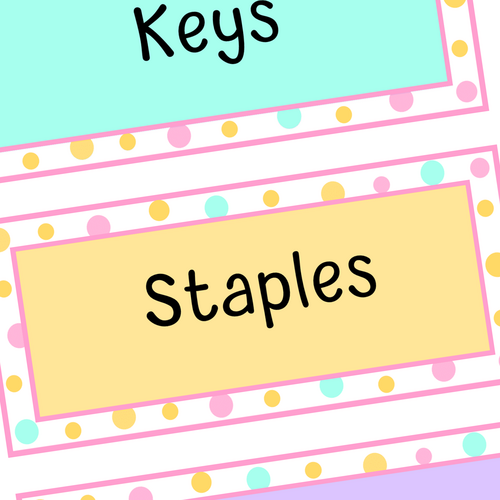 Pastel Polka Dots Printable Teacher Toolbox Labels,Teacher Toolbox Tags ...