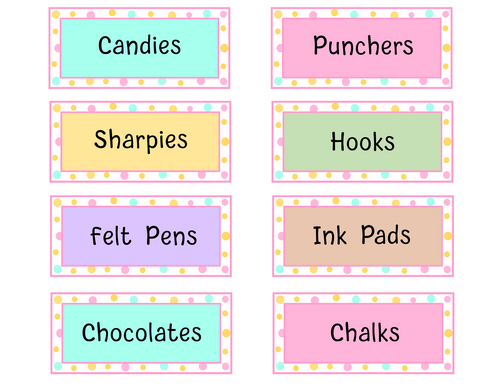 Pastel Polka Dots Printable Teacher Toolbox Labels,Teacher Toolbox Tags ...