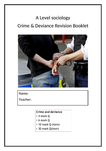 Complete Sociology Crime & Deviance booklets & lesson resources ...