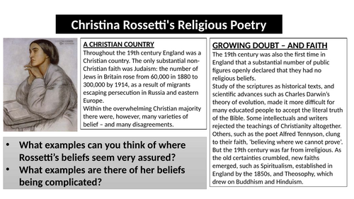 OCR English Literature A Level - Comparing the poetry of Rossetti and ...