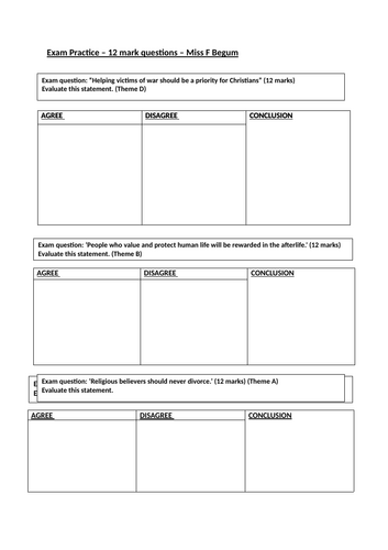 AQA GCSE RE Paper 1 & 2 Revision Bundle | Teaching Resources