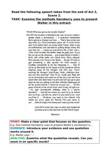A Raisin in the Sun by Lorraine Hansberry SoW | Teaching Resources