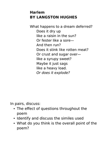 A Raisin in the Sun by Lorraine Hansberry SoW | Teaching Resources