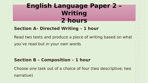 Cambridge Igcse First Language Paper 2 Directed Writing Teaching