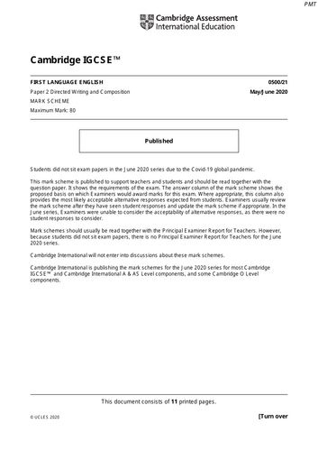 Cambridge Igcse First Language Paper 2 Directed Writing Teaching Resources