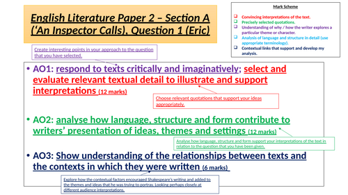 An Inspector Calls essay planning on characters and themes | Teaching ...