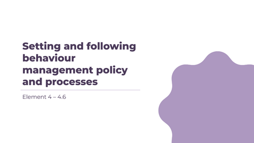 Element 4 - Behaviour | Teaching Resources