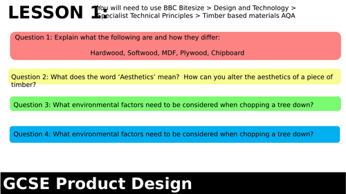 Product Design Revision | Teaching Resources