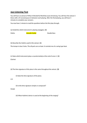 GCSE Eduqas Music - Jazz | Teaching Resources