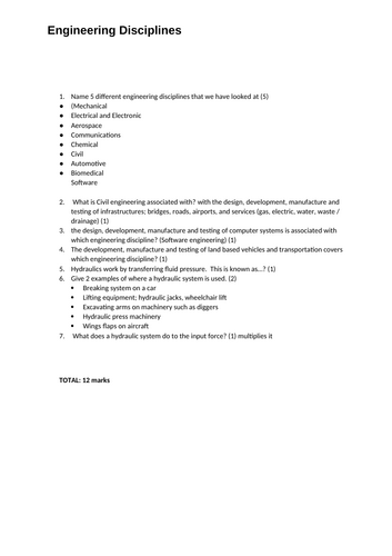 VCERT Engineering low stakes testing | Teaching Resources