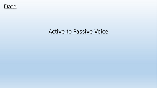 Active and Passive Voice Mini-Lesson | Teaching Resources