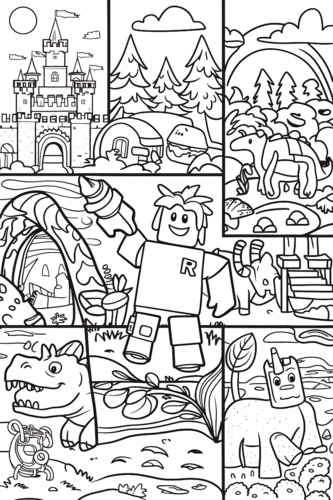 25+ A4 Roblox Online Video Game Colouring / Coloring Sheets / Pages ...