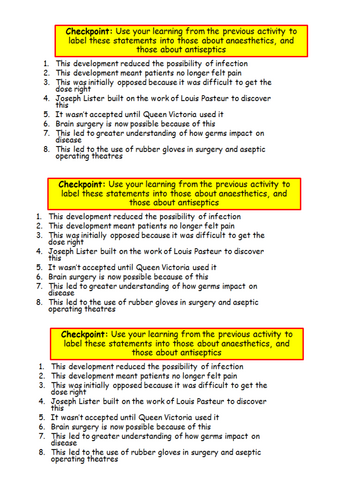 AQA 8145 - Health - Anaesthetics and Anti-septics | Teaching Resources AQA 8145 - Health - Anaesthetics and Anti-septics | Teaching Resources
