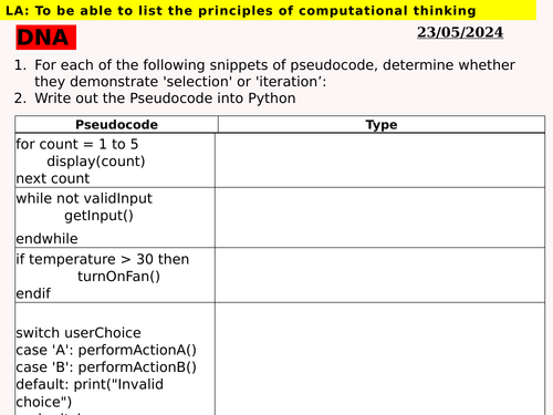 OCR GCSE J277 Algorithms Unit 6 (full unit) | Teaching Resources OCR GCSE J277 Algorithms Unit 6 (full unit) | Teaching Resources