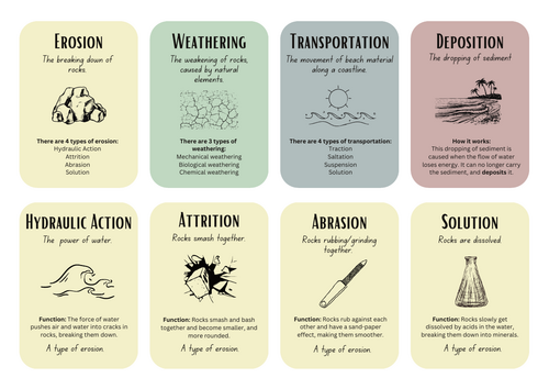 COASTS Revision cards | Teaching Resources