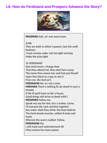 The Tempest Ferdinand Prospero | Teaching Resources