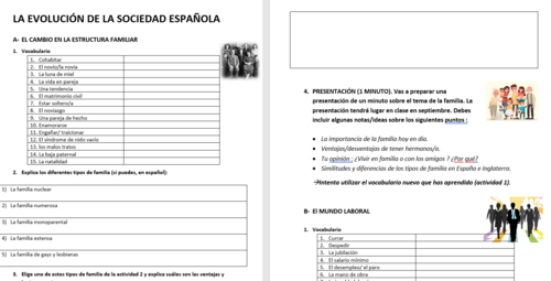 SPANISH TRANSITION WORK | Teaching Resources