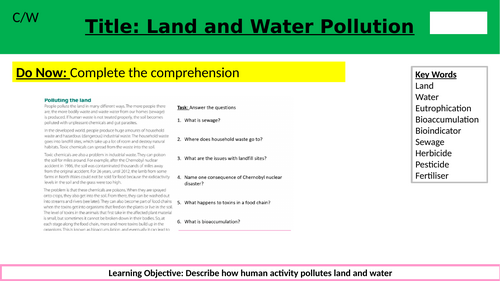 Land and water pollution | Teaching Resources