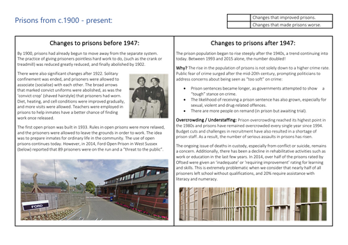 Developments in Prisons & Punishment - Modern Period (Edexcel ... Developments in Prisons & Punishment - Modern Period (Edexcel ...