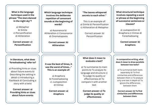 English Language Flashcard pack | Teaching Resources