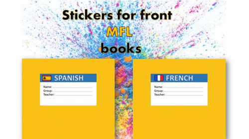 Front book stickers for MFL Spanish and French | Teaching Resources