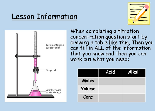 AQA GCSE Chemistry Titration Calculations Full Lesson Presentation and ...