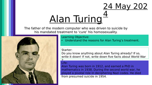 KS3 LGBT History - Alan Turing - fully planned lesson - Modern Britain ...