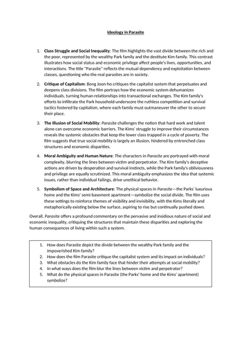Parasite Film Full Studies SOW for Eduqas/WJEC | Teaching Resources