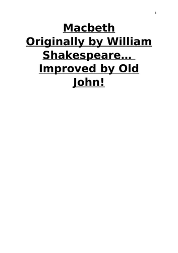 Macbeth KS2 End Of Year Play | Teaching Resources