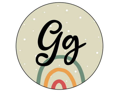 Alphabet Flash Cards, Round Rainbow Boho Alphabet Flash Cards, Editable ...