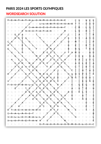 Paris 2024 Olympic Wordsearch | Teaching Resources