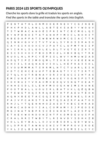 Paris 2024 Olympic Wordsearch | Teaching Resources
