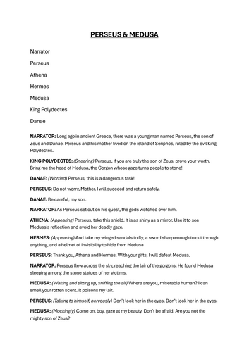 Greek Myth scripts for kids | Teaching Resources