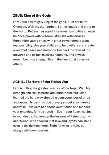 Ancient Greek monologues for kids | Teaching Resources