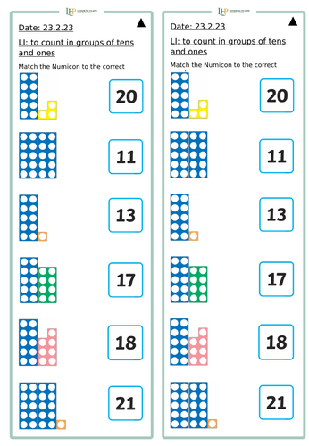 Year 1 - Counting 2-digit Numbers in Groups of 10s and 1s | Teaching ...