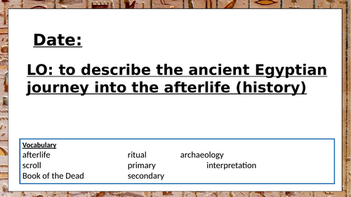 Egyptian Journey to the Afterlife | Teaching Resources