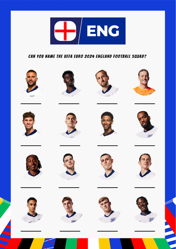 11X Euros Football 2024 Games, Quizzes, Bingo, Design, Colour in ...