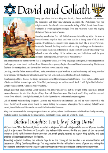 David and Goliath Reading | Teaching Resources