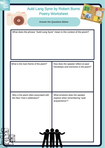 Auld Lang Syne by Robert Burns Poetry Worksheet | Teaching Resources