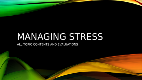 Management of stress Health Psychology 9990 | Teaching Resources